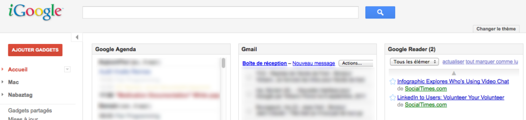 Nouvelle interface pour iGoogle