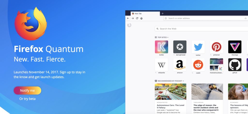 Firefox 57 Quantum : pour un Web plus rapide et plus stable
