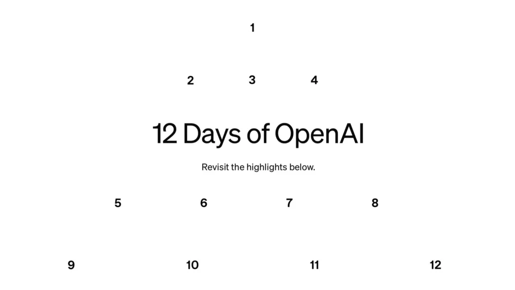 12 jours d'OpenAI : Un récapitulatif des annonces majeures